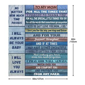 Worktisky Mothers Day Idea Gifts for Mom from Daughter Son, Best Mom Gifts, Funny Mothers Day Idea Gifts, Mom Gifts from Daughters, Birthday Gifts for Mom, Mom Blankets from Daughter 60"x50"