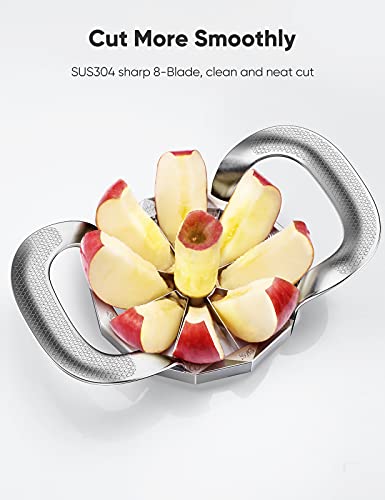 Greatly Quicken Slicing Apple Cutter Slicer, HEAVY DUTY Apple Corer Divider 8-Blade Stainless Steel TREBLEWIND