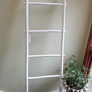 MGP Bamboo Ladder Rack in White 5'