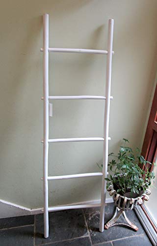 MGP Bamboo Ladder Rack in White 5'