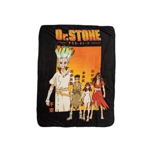 bioworld dr. stone cartoon throw blanket