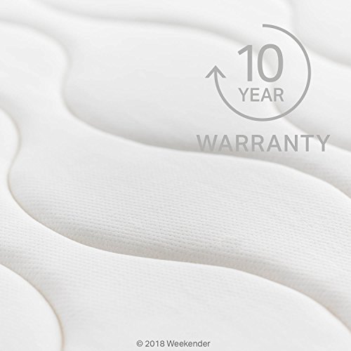 WEEKENDER 10 Inch Hybrid Mattress - Memory Foam and Motion Isolating Springs - Medium-Firm - 10-Year Warranty - California King