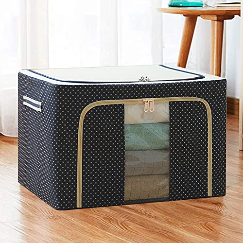 fengquan Oxford Cloth Steel Frame Storage Box for Clothes Bed Sheets Blanket Pillow Shoe Holder Container Organizer