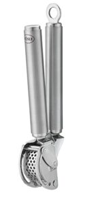 rösle stainless steel mincing garlic / ginger press with scraper, 9-inch