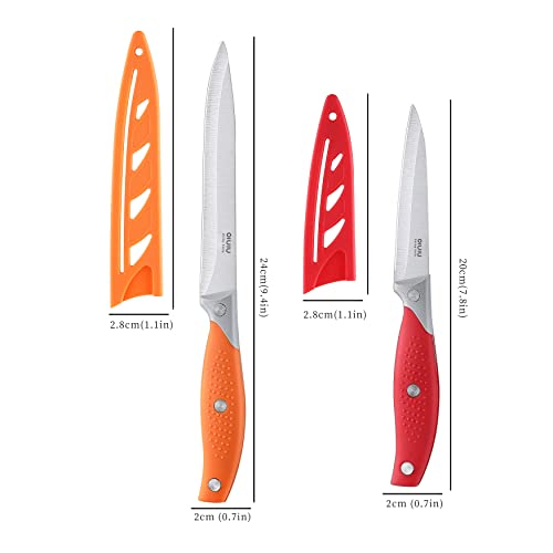 OLULU Paring Knife, 8 PCS Paring Knives, High Carbon German Stainless Steel Paring Knife Set, Knives With kitchen Accessories