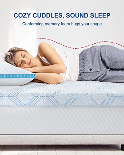 BedStory Mattress Topper Full 3 Inch Memory Foam Hug & Support, Cooling Gel Ventilated Double Bed Topper with Removable Cover, 54'' x 74'' Mattress Topper Relieving Pressure for Back Pain