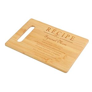 Recipe Mothers Day Gift Special Love Heart Small Bamboo Cutting Board Mom's Birthday Present (7"x11")