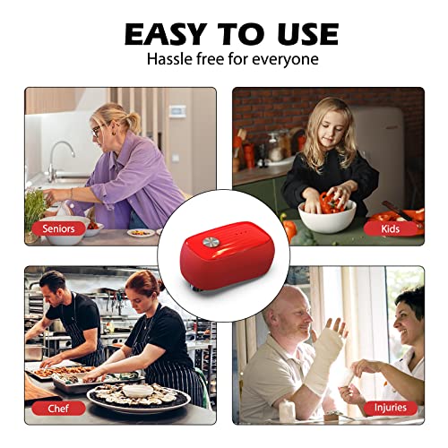 Rechargeable Can Opener, Vcwtty No Sharp Edge Electric Can Opener, Open Your Cans with A Simple Push of Button, Food-Safe, Kitchen Gifts for Arthritis and Seniors (Red)