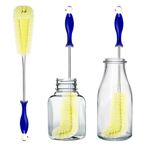 Long Bottle Brush Cleaner -16" Bottle Cleaning Brush Flexional Water Bottle Cleaner Washer Tool for Water Bottles,Cup,Tumblers or Wine Stemware