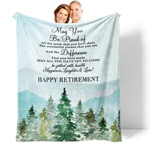 retirement gifts for women men 2022,happy retirement gifts blanket, retirement gift ideas gifts for mom grandma,retired gifts for friends,teacher,nurses,coworkers,retirement throw blanket 60"x 50"