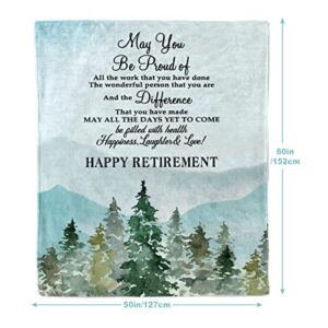 Retirement Gifts for Women Men 2022,Happy Retirement Gifts Blanket, Retirement Gift Ideas Gifts for Mom Grandma,Retired Gifts for Friends,Teacher,Nurses,Coworkers,Retirement Throw Blanket 60"x 50"