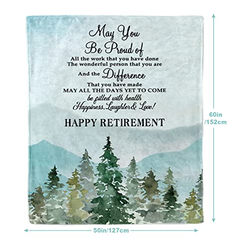 Retirement Gifts for Women Men 2022,Happy Retirement Gifts Blanket, Retirement Gift Ideas Gifts for Mom Grandma,Retired Gifts for Friends,Teacher,Nurses,Coworkers,Retirement Throw Blanket 60"x 50"