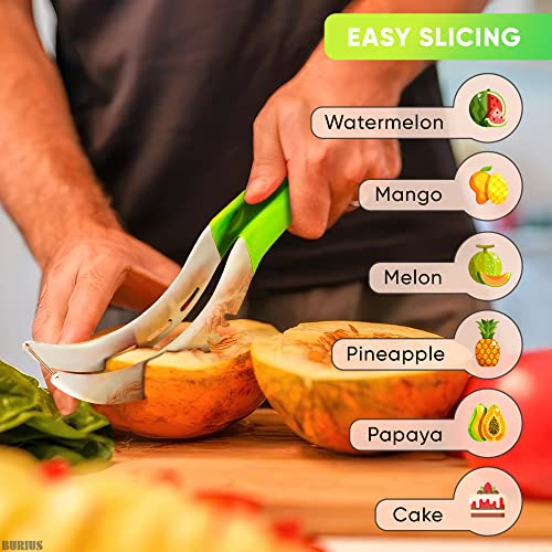 Stainless Watermelon Slicer Cutter Tool - Easy Slicer Watermelon and Pineapple Cutter Slicer Stainless Steel Vegetable Cutter - Cutters for Fruit Cut Outs Unique Kitchen Gadgets Watermelon Knife