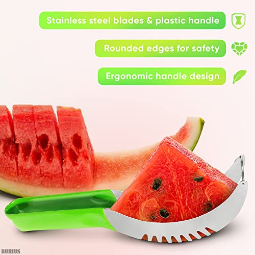 Stainless Watermelon Slicer Cutter Tool - Easy Slicer Watermelon and Pineapple Cutter Slicer Stainless Steel Vegetable Cutter - Cutters for Fruit Cut Outs Unique Kitchen Gadgets Watermelon Knife