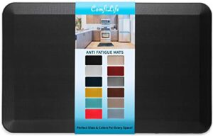 comfilife anti fatigue floor mat – 3/4 inch thick perfect kitchen mat, standing desk mat – comfort at home, office, garage – durable – stain resistant – non-slip bottom (20" x 32", black)