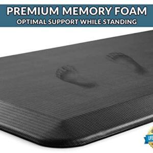 ComfiLife Anti Fatigue Floor Mat – 3/4 Inch Thick Perfect Kitchen Mat, Standing Desk Mat – Comfort at Home, Office, Garage – Durable – Stain Resistant – Non-Slip Bottom (20" x 32", Black)