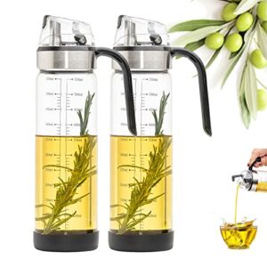 cheftoon olive oil dispenser bottle, auto flip oil bottles for kitchen, 18 oz olive oil dispenser with leakproof cap, easy clean oil and vinegar dispenser set of 2