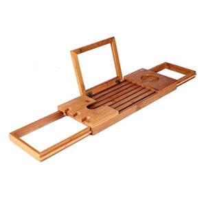 ganfanren extendable bathtub tray shelf bath tub tray spa bathtub book wine tablet holder bathtub bathroom accessories