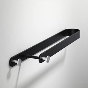 fcmld nordic simple single and double towel rack towel bar bathroom black towel rack free punch toilet rack (color : d, size : 45cm)