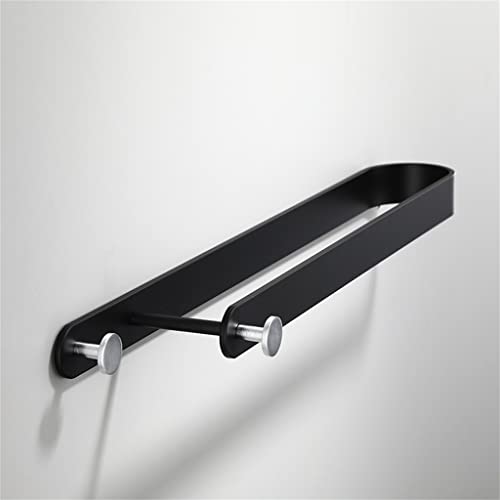 FCMLD Nordic Simple Single and Double Towel Rack Towel bar Bathroom Black Towel Rack Free Punch Toilet Rack (Color : D, Size : 45cm)