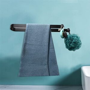 FCMLD Nordic Simple Single and Double Towel Rack Towel bar Bathroom Black Towel Rack Free Punch Toilet Rack (Color : D, Size : 45cm)