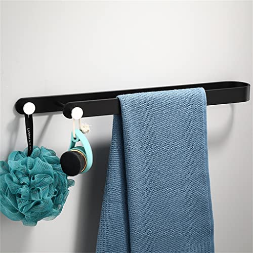 FCMLD Nordic Simple Single and Double Towel Rack Towel bar Bathroom Black Towel Rack Free Punch Toilet Rack (Color : D, Size : 45cm)