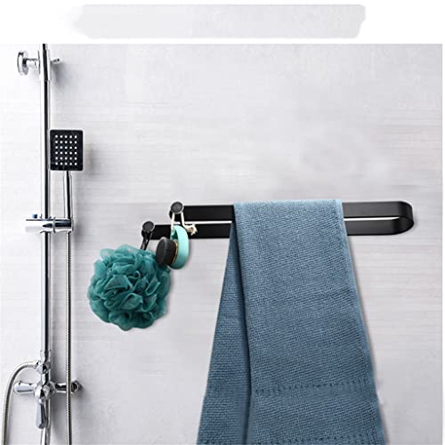 FCMLD Nordic Simple Single and Double Towel Rack Towel bar Bathroom Black Towel Rack Free Punch Toilet Rack (Color : D, Size : 45cm)