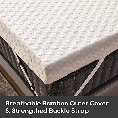 Gel Infused Memory Foam Mattress Topper with Breathable Bamboo Cover - 3 Inches Soft Mattress Pad for Kids Children Dorm Bed, Zero Pressure Mattress Topper for Back Pain Relief, Twin 38"x75"x3"