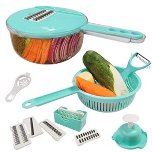 vegetable chopper, 12 in 1 food slicer, with container veggie chopper, mandolin, multifun vegetable cutter slicer, vegetable slicer, kitchen gadgets, food chopper manual, mandoline slicer for kitchen