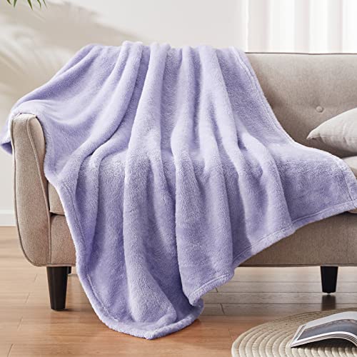 Whale Flotilla Fuzzy Faux Fur Throw Blanket for Couch, Soft Warm Fluffy Fleece Blanket for Bed/Sofa/Camping/Travel, Extra Large and Lightweight, 50x70 Inch, Lilac