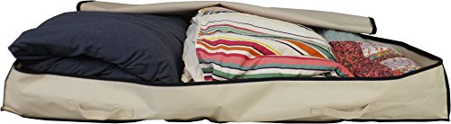 Neusu Underbed Storage Bag for Comforters - Beige, Jumbo XXL, 180 Liters, 49" x 31" x 7"