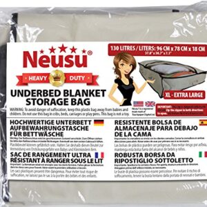 Neusu Underbed Storage Bag for Comforters - Beige, Jumbo XXL, 180 Liters, 49" x 31" x 7"