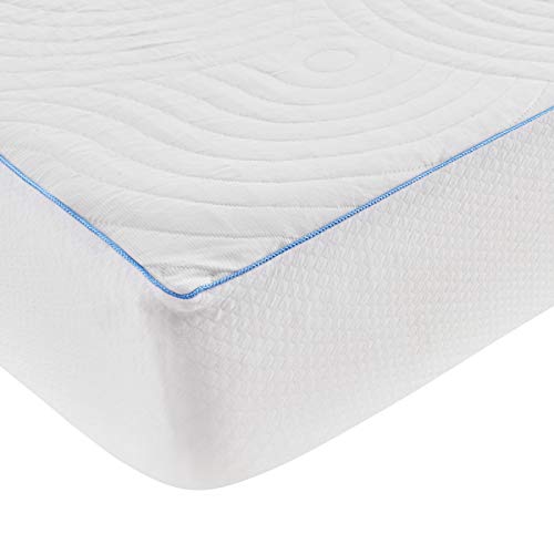 Tempur-Pedic TEMPUR Supreme 3-Inch Mattress Topper, Medium Firm, Queen, White & Cool Luxury Mattress Protector, Queen, White