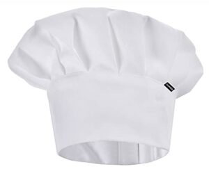 eshato kids chef hat, adjustable elastic cotton cooking cap for children white