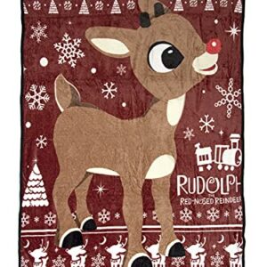 Bioworld Rudolph The Red-Nosed Reindeer Soft Plush Fleece Throw Blanket 45" x 60"