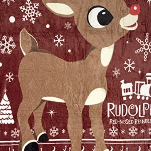 Bioworld Rudolph The Red-Nosed Reindeer Soft Plush Fleece Throw Blanket 45" x 60"