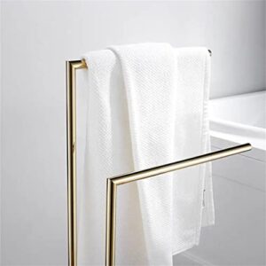 FCMLD Bathroom Floor Towel Rack Hotel Rack Stone Towel Rack Floor Bathtub Brass Towel Rack