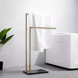 FCMLD Bathroom Floor Towel Rack Hotel Rack Stone Towel Rack Floor Bathtub Brass Towel Rack