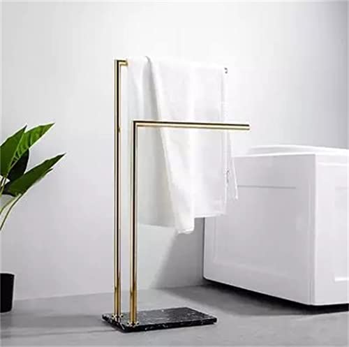 FCMLD Bathroom Floor Towel Rack Hotel Rack Stone Towel Rack Floor Bathtub Brass Towel Rack