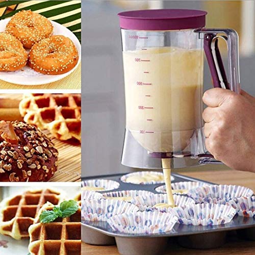 Toparad Pancake Cupcake Batter Dispenser, Bakeware Maker with Measuring Label, Perfect Baking Tool for Cupcakes, Waffles, Muffin Mix, Cake or Any Baked Goods