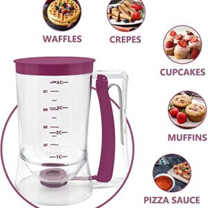 Toparad Pancake Cupcake Batter Dispenser, Bakeware Maker with Measuring Label, Perfect Baking Tool for Cupcakes, Waffles, Muffin Mix, Cake or Any Baked Goods