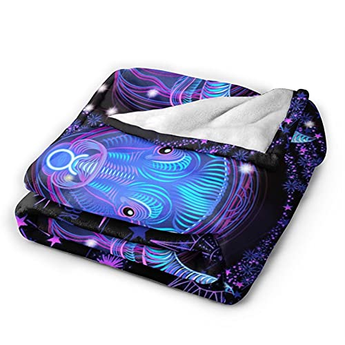 Taurus Throw Blanket Flannel Constellations Blanket Warm & Soft 12 Horoscope Astrology Throw Blankets Constellation Theme Home Décor 50"X40"