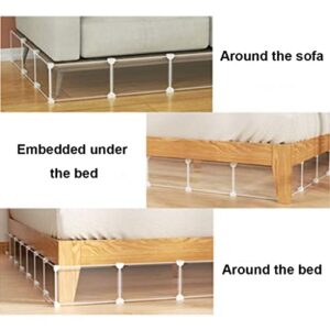 Under Bed Blocker Bumper, White Toy Blocker Stops Toys from Getting into Furniture, Easy to Install Under Couch Pet Blocker, Suitable for Under Couch and Under Bed ( Size : 2 sides 205x154x21cm )