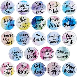 inspirational magnets watercolor round motivational magnets inspirational quote refrigerator magnets cute magnets with quotes encouragement magnets for locker whiteboard(classic style,24 pieces)