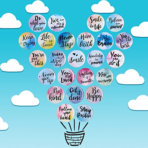 Inspirational Magnets Watercolor Round Motivational Magnets Inspirational Quote Refrigerator Magnets Cute Magnets with Quotes Encouragement Magnets for Locker Whiteboard(Classic Style,24 Pieces)