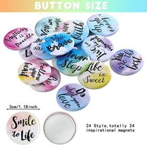 Inspirational Magnets Watercolor Round Motivational Magnets Inspirational Quote Refrigerator Magnets Cute Magnets with Quotes Encouragement Magnets for Locker Whiteboard(Classic Style,24 Pieces)