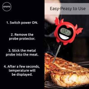 Hell Done Meat Thermometer Digital by OTOTO - Food Thermometer for Cooking Thermometer for Meat, Digital Thermometer, Cooking Gifts, Cooking Gadgets, Cool Kitchen Gadgets