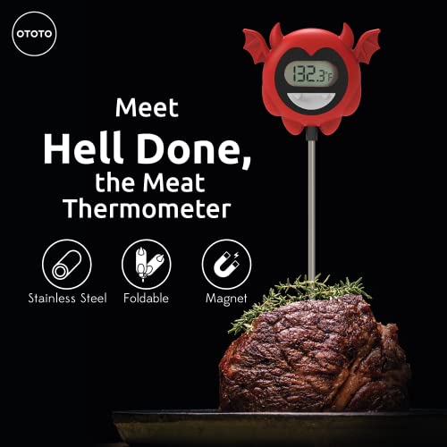 Hell Done Meat Thermometer Digital by OTOTO - Food Thermometer for Cooking Thermometer for Meat, Digital Thermometer, Cooking Gifts, Cooking Gadgets, Cool Kitchen Gadgets