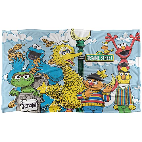 Sesame Street Retro Gang Officially Licensed Silky Touch Super Soft Throw Blanket 36" x 58"