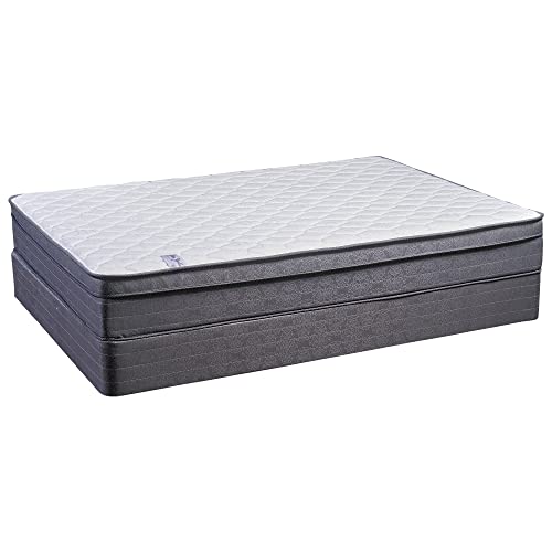 Nutan10-Inch Medium Plush Hybrid Euro Top Foam Encased/Improves Sleep by Reducing Back Pain Innerspring Mattress and 8" Wood Box Spring/Foundation Set Queen